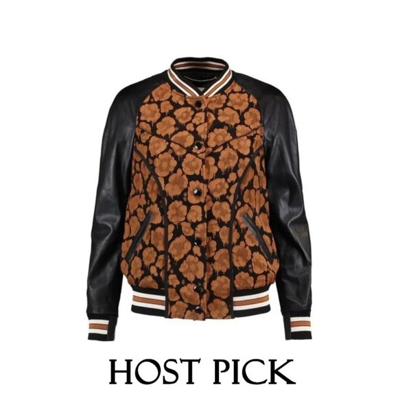 Coach | Jackets & Coats | Nwt Coach Black Brown Leather Bomber Jacket ...